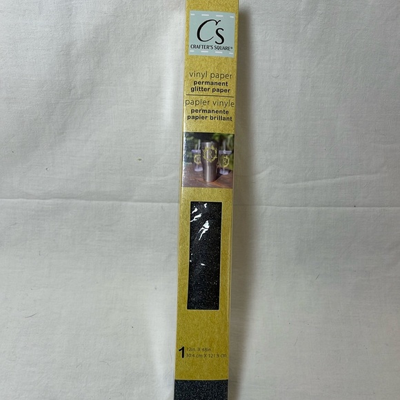 Other | Crafters Square Vinyl Paper Permanent Glitter Paper Black ...